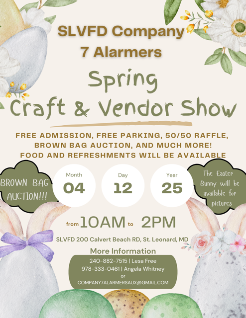 Spring Craft and Vendor Show - Saint Leonard Volunteer Fire Department