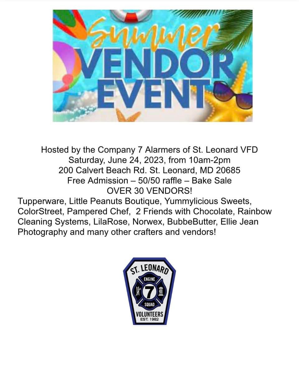 Summer Vendor Event - Saint Leonard Volunteer Fire Department